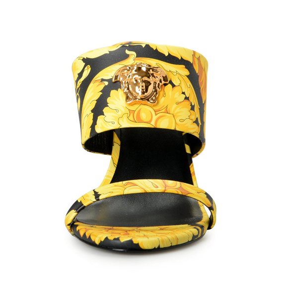 Versace | Shoes | Versace Womens Barocco Print Leather Medusa Head ...